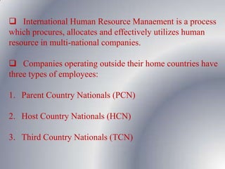 International human resource management | PPTX | Human Resources | Business