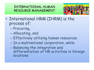 international human resource management | PPTX