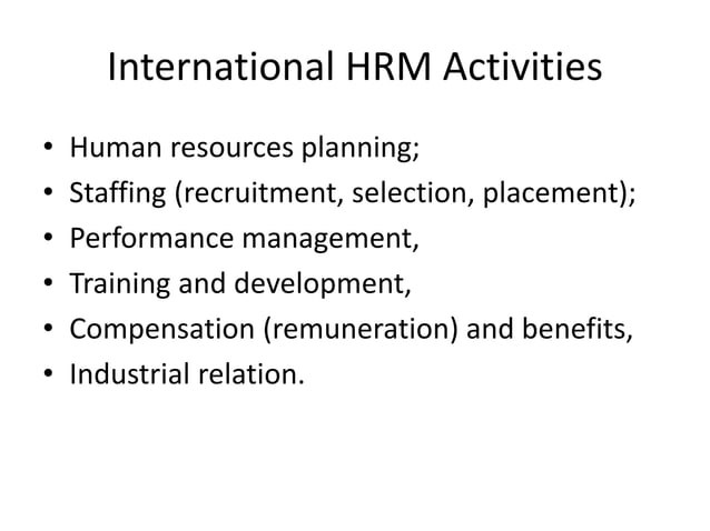International human resources management | PPTX | Human Resources ...