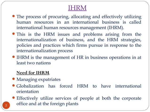 International Human Resources Management | PPT