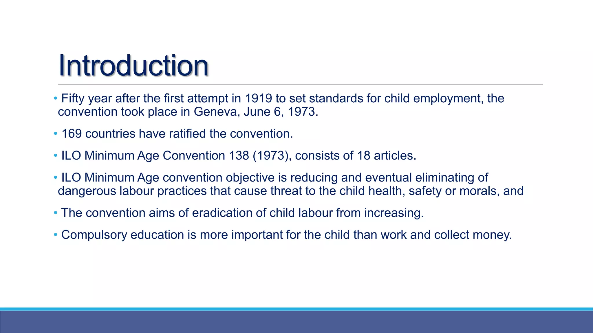 Minimum Age Convention 138 1973 Overview | PPTX