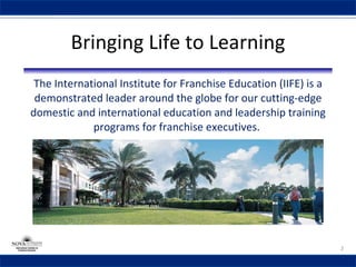 International Institute For Franchise Education (Iife) Profile | PPT