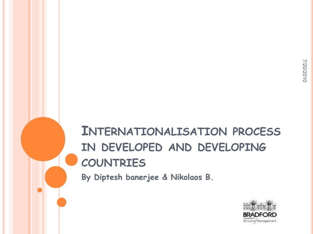 Internationalisation process in developed and developing countries ...
