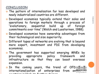 Internationalisation process in developed and developing countries ...