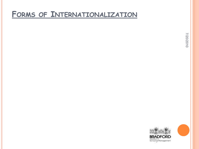 Internationalisation process in developed and developing countries ...