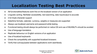 What is Internationalization & Localization Testing? | PDF