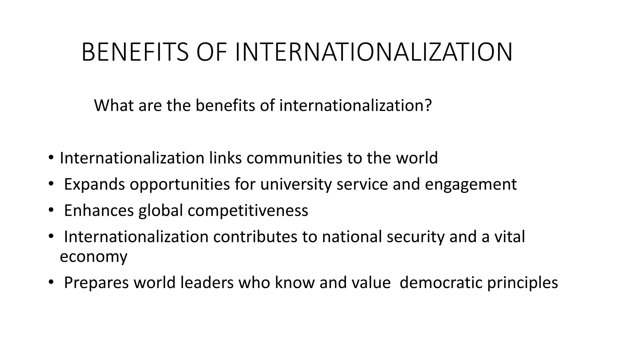 INTERNATIONALIZATION OF HIGHER EDUCATION | PPTX