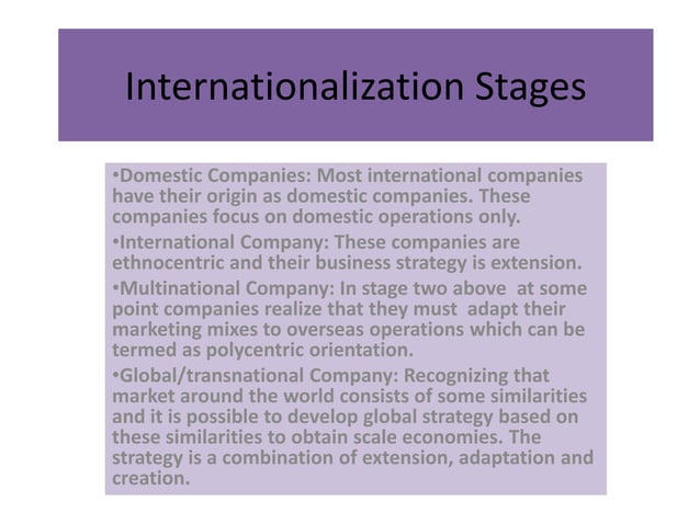 Internationalization stages | PPTX
