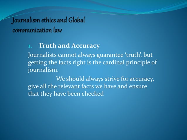 International Journalism Ethics | PPT