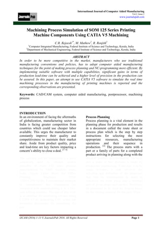 International Journal of Computer Aided Manufacturing vol 2 issue 2 | PDF