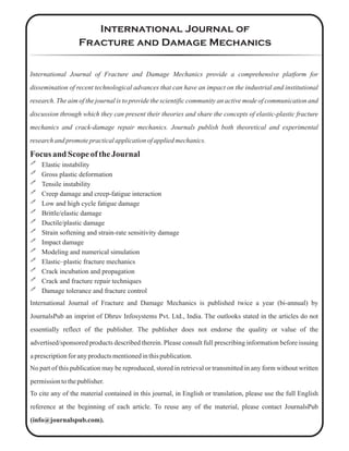 International Journal of Fracture and Damage Mechanics vol 2 issue 1 | PDF