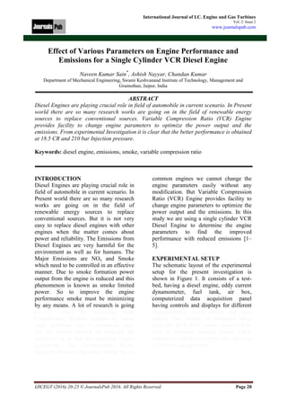 International Journal of I.C. Engines and Gas Turbines vol 2 issue 2 | PDF