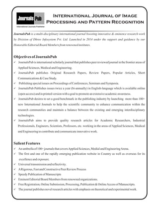 International Journal of Image Processing and Pattern Recognition Vol 2 ...