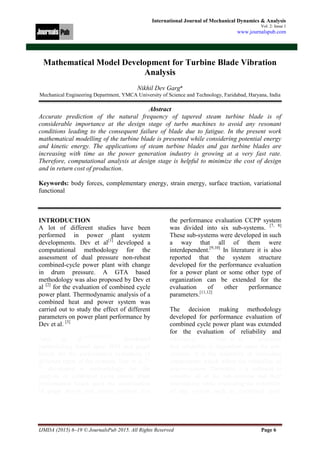 International Journal of Mechanical Dynamics & Analysis vol 2 issue 1 | PDF