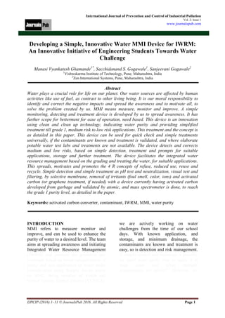 International Journal of Prevention and Control of Industrial Pollution vol 2 issue 1 | PDF ...