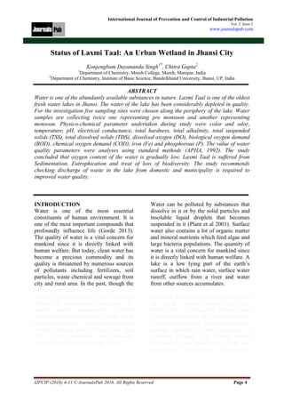 International Journal of Prevention and Control of Industrial Pollution ...