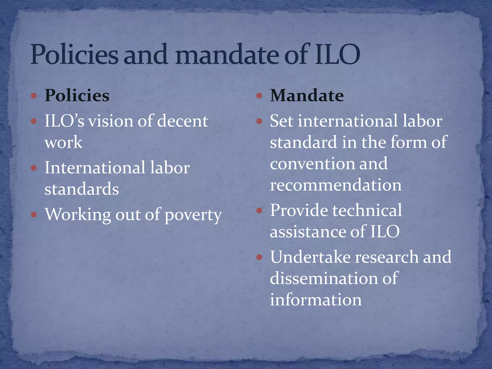 International labor organization | PPT