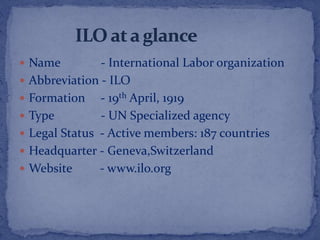 International labor organization | PPT
