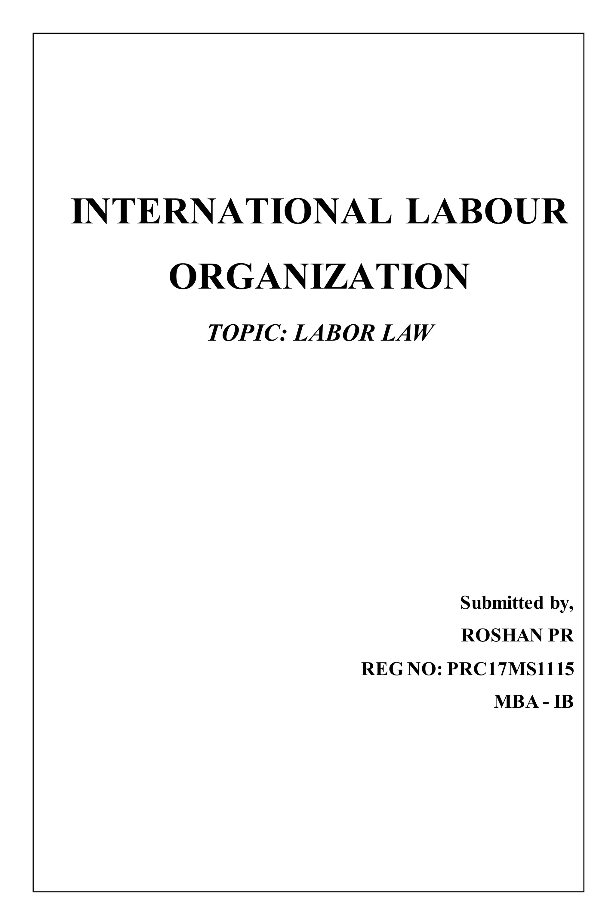 International labour law | DOCX