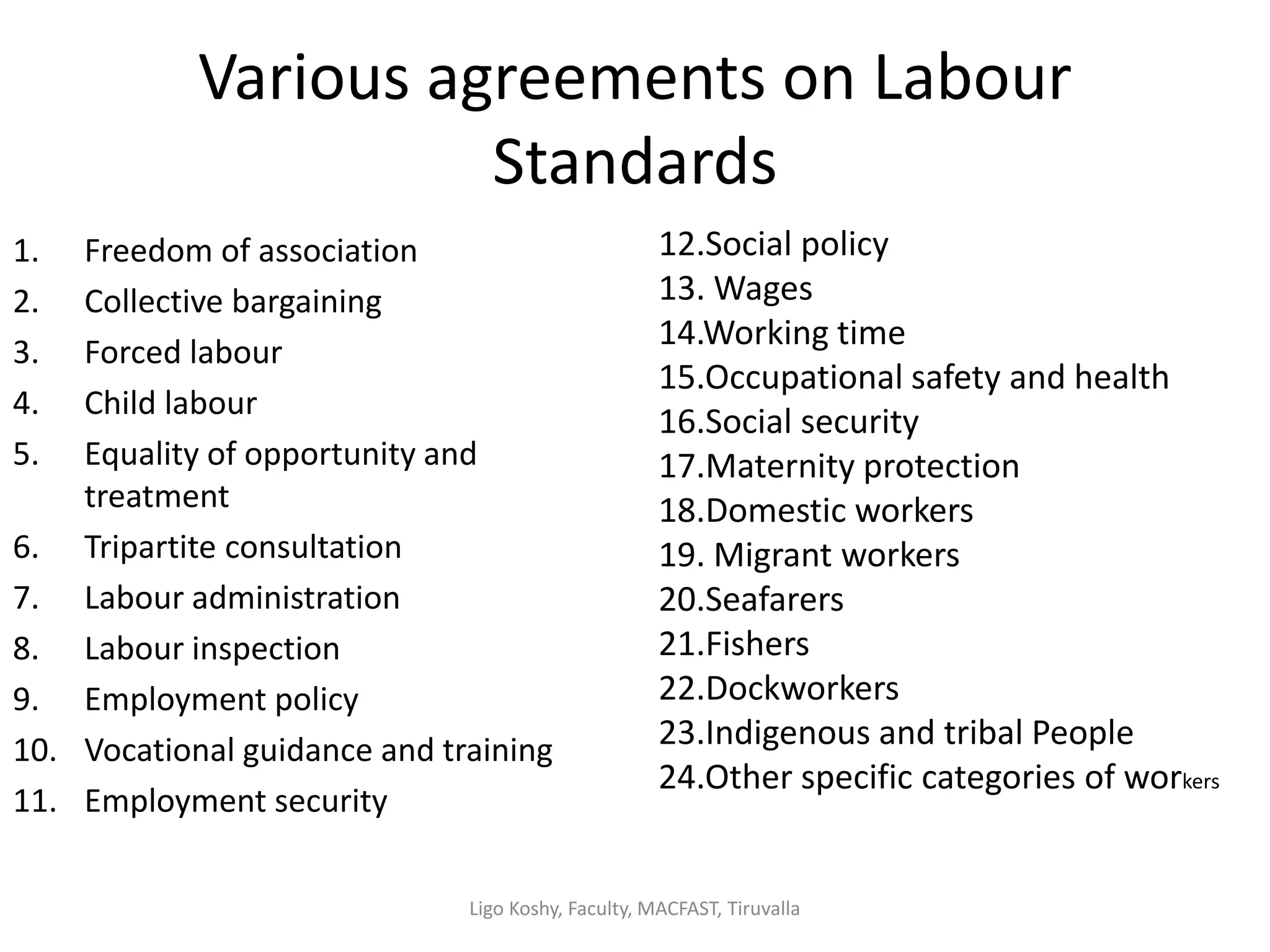 International labour organisation and international labour standards | PPTX
