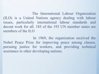 International Labour Organization(ILO) | PPTX