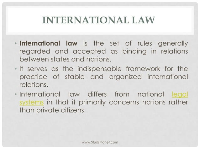 International law introduction | PPTX | Legal Services Industry | Industries