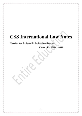 International law css notes | PDF