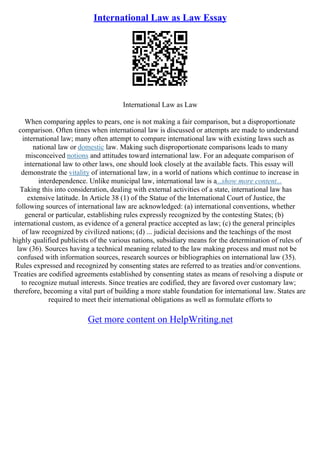 International Law Essay | PDF