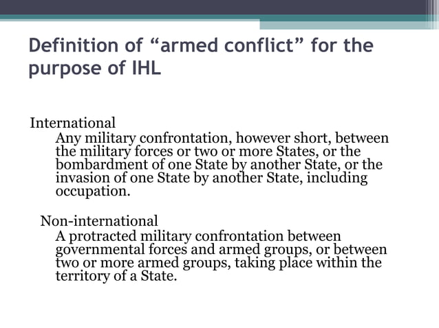 International Law in Times of Armed Conflict | PPT | Death, Injury, or Military Conflict ...