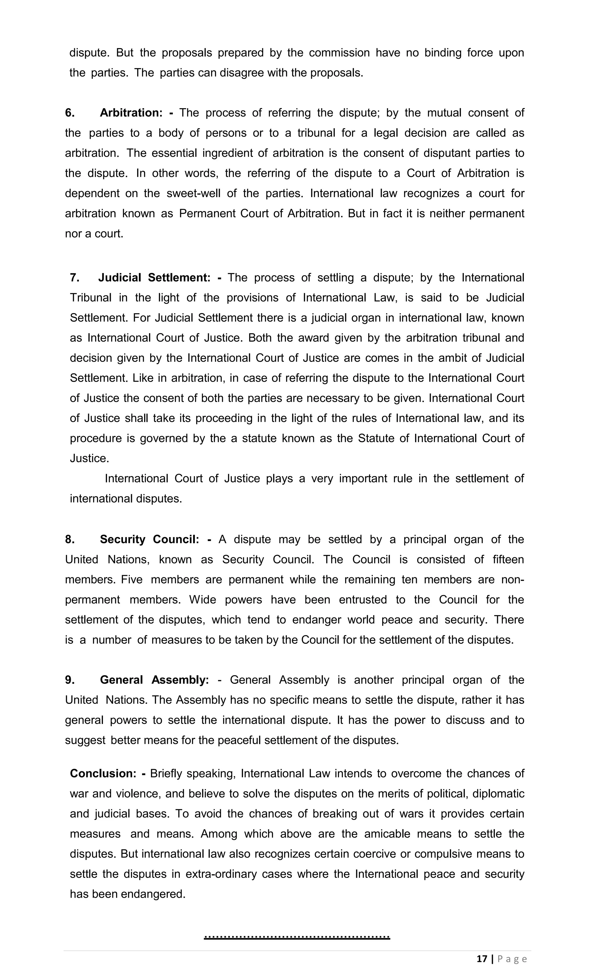 International Law Short Study Notes | PDF