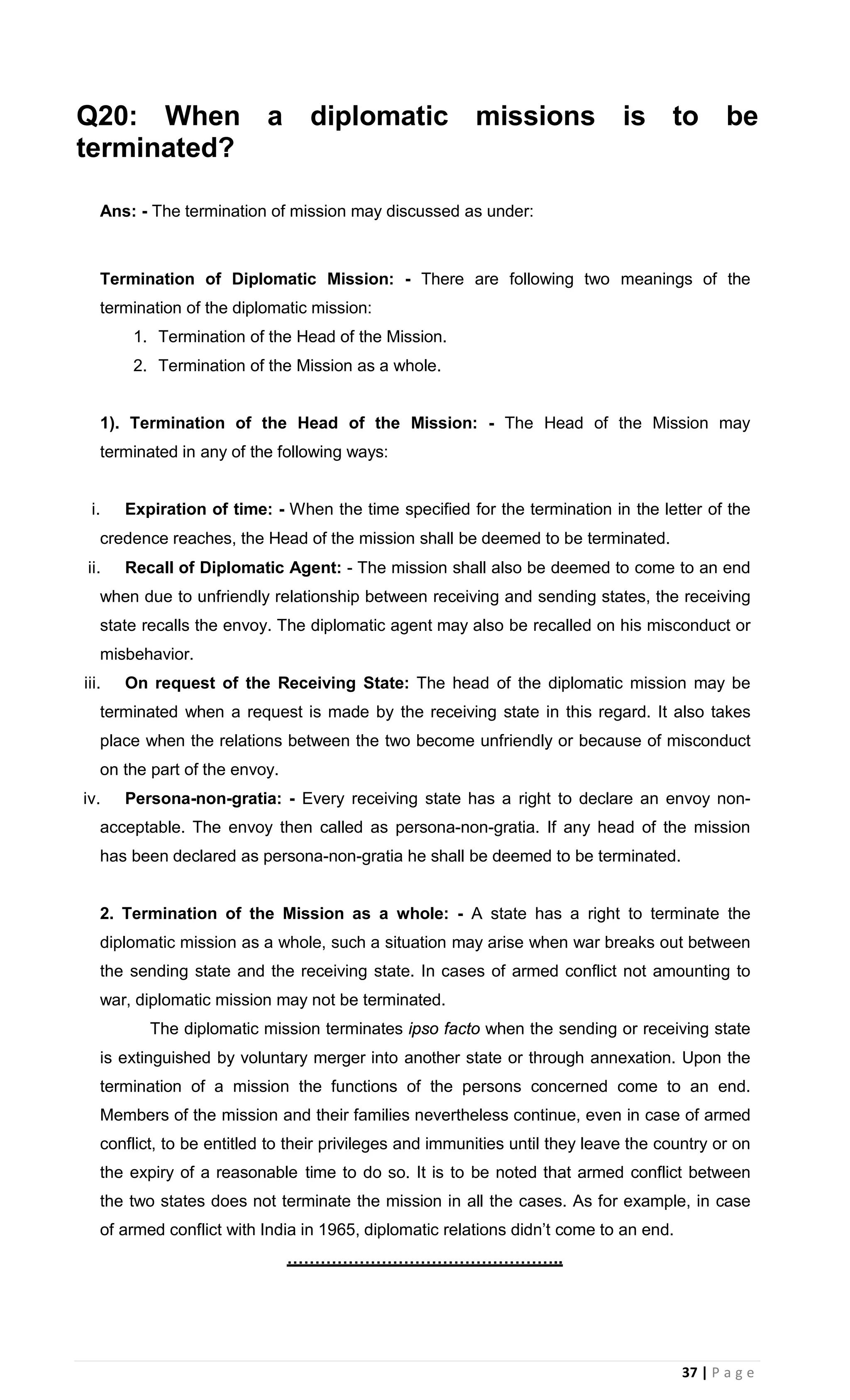 International Law Short Study Notes | PDF