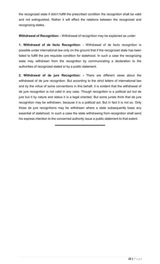 International Law Short Study Notes | PDF