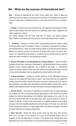 International Law Short Study Notes | PDF