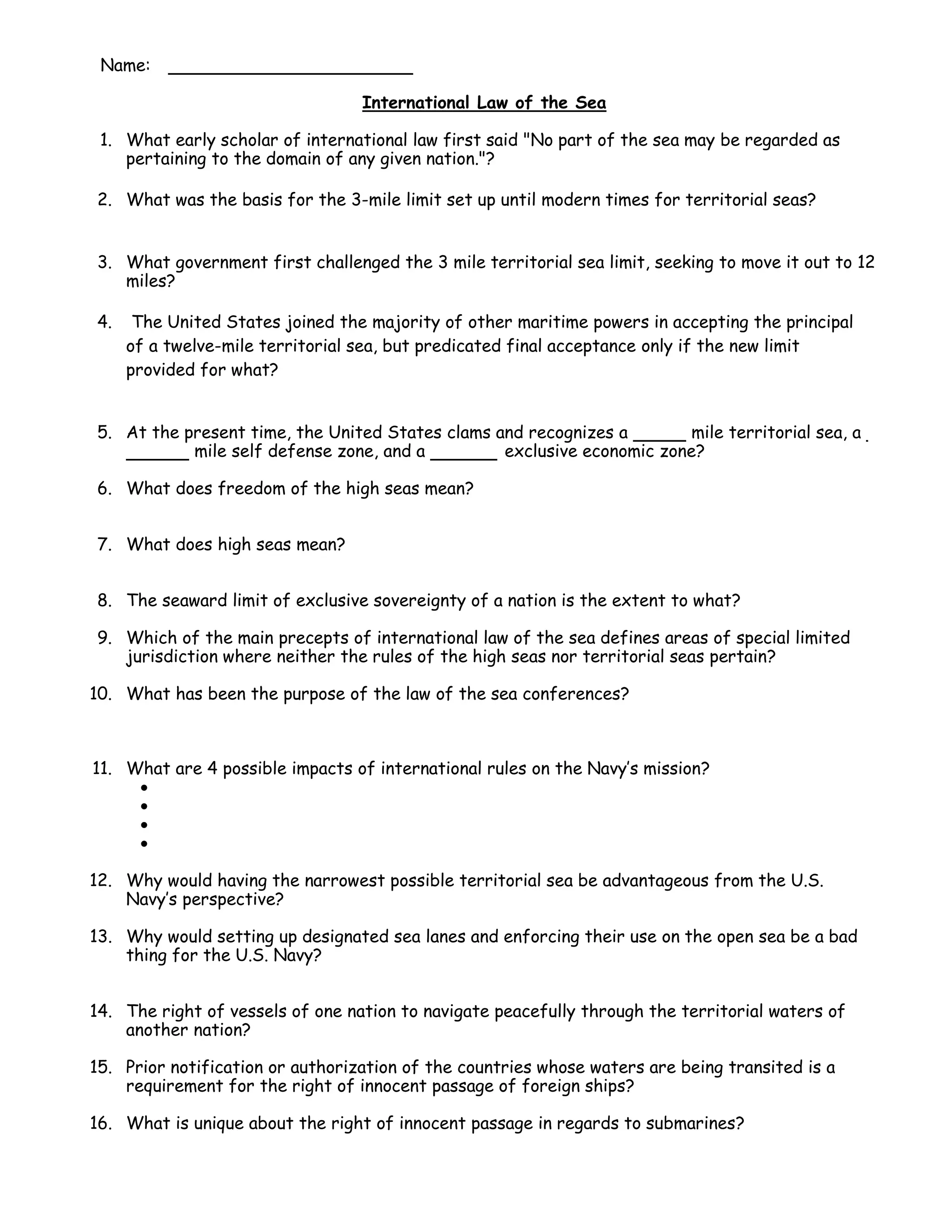 International Law of the Sea | PDF