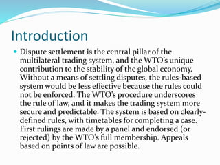 DISPUTE SETTLEMENT SYSTEM OF WORLD TRADE ORGANIZATION | PPTX