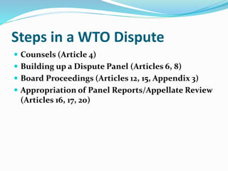 DISPUTE SETTLEMENT SYSTEM OF WORLD TRADE ORGANIZATION | PPTX