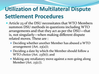 DISPUTE SETTLEMENT SYSTEM OF WORLD TRADE ORGANIZATION | PPTX