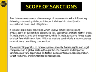 Sanctions and types of Sanctions in Ibnternational law along with its ...