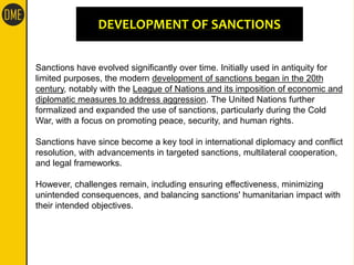 Sanctions and types of Sanctions in Ibnternational law along with its ...