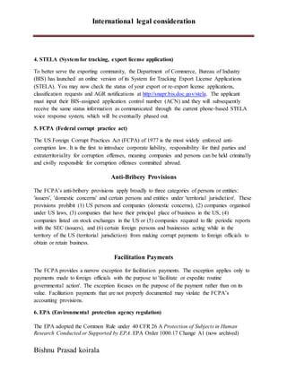 International legal consideration | DOCX | Financial Regulation | Economy