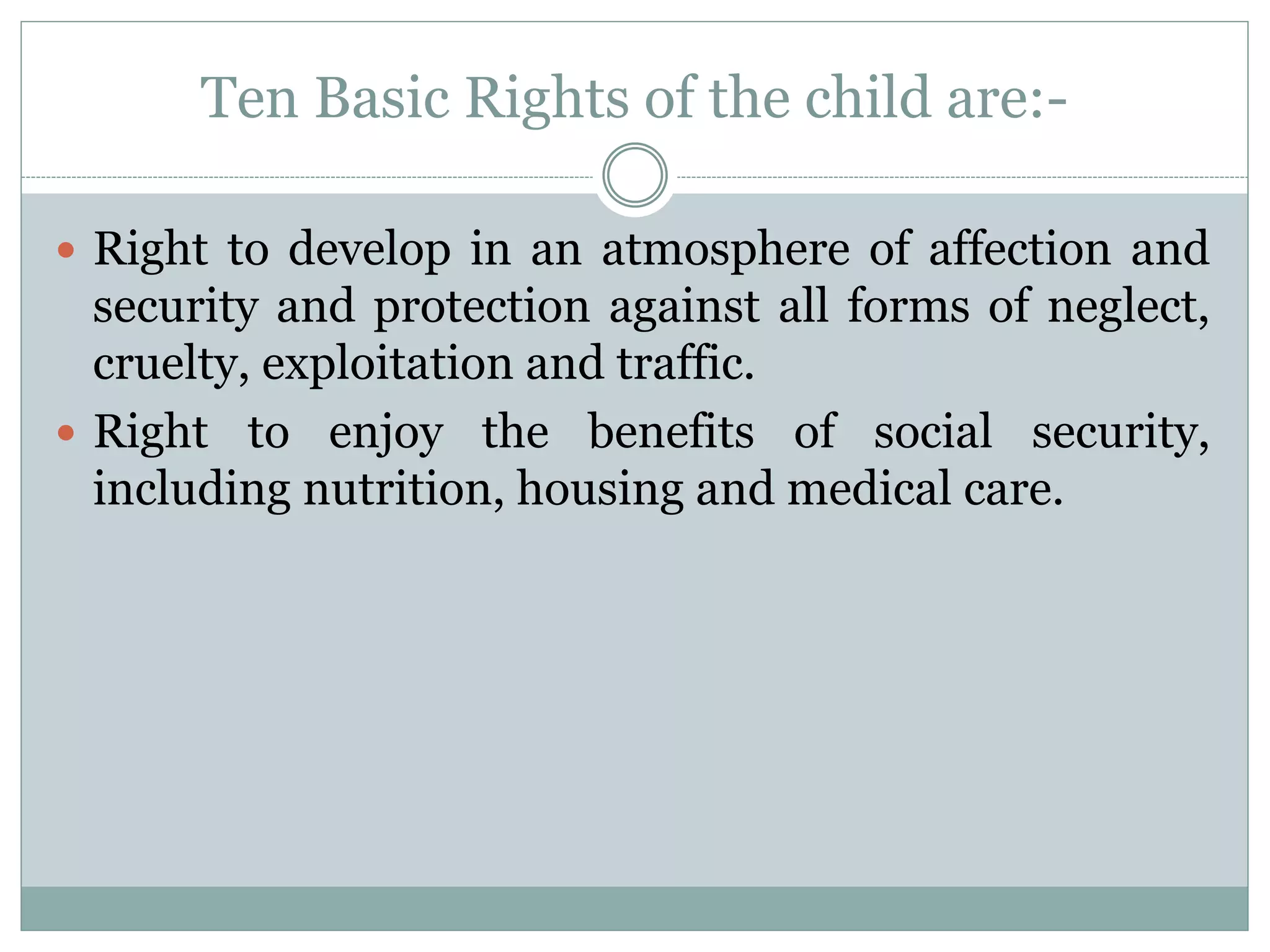Internationally accepted rights of the child | PPTX