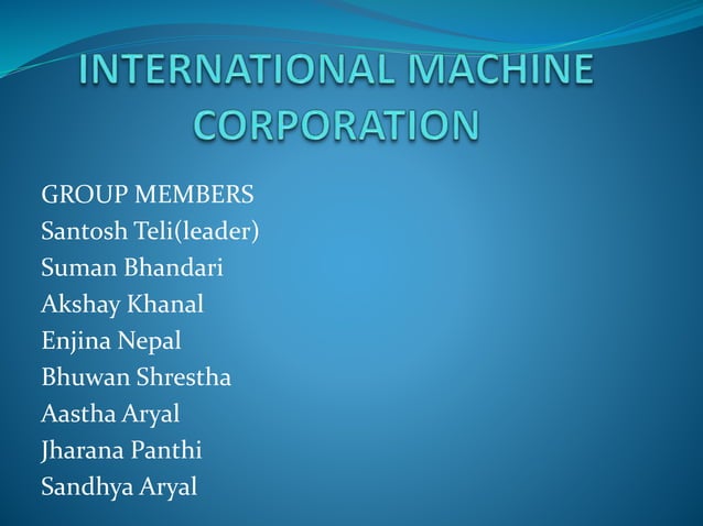 International machine corporation LBC | PPTX