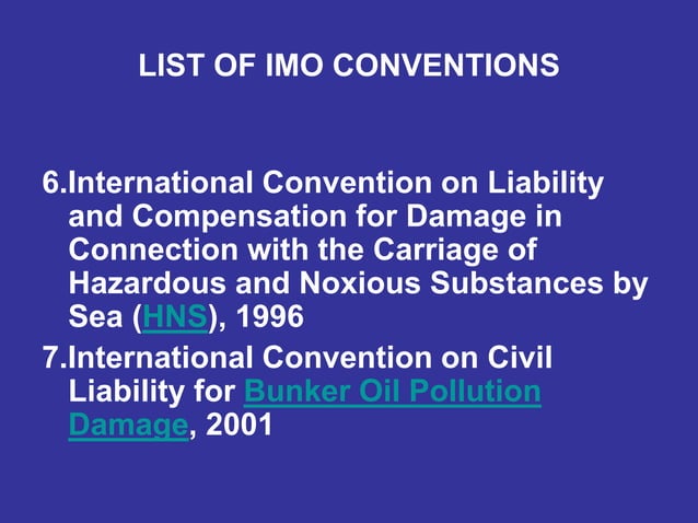 INTERNATIONAL MARITIME CONVENTIONS.ppt | Cruises | Travel Type