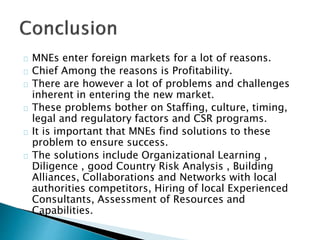 International Market Entry, Problems and Solutions | PPTX