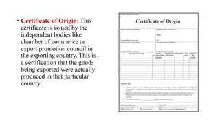 LIST OF DOCUMENTS AND PROCEDURE OF EXPORTS | PPTX