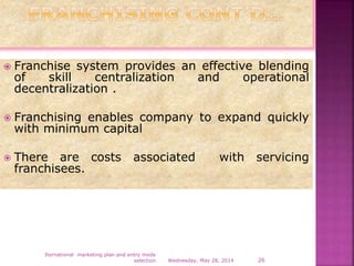 International marketing plan and entry mode selection | PPTX