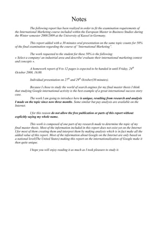 International Marketing Report Example | PDF