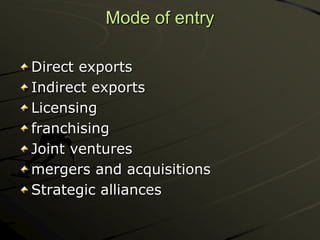 International marketing strategies. | PPTX