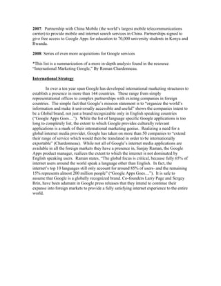 International Strategies for Google Inc. | DOC