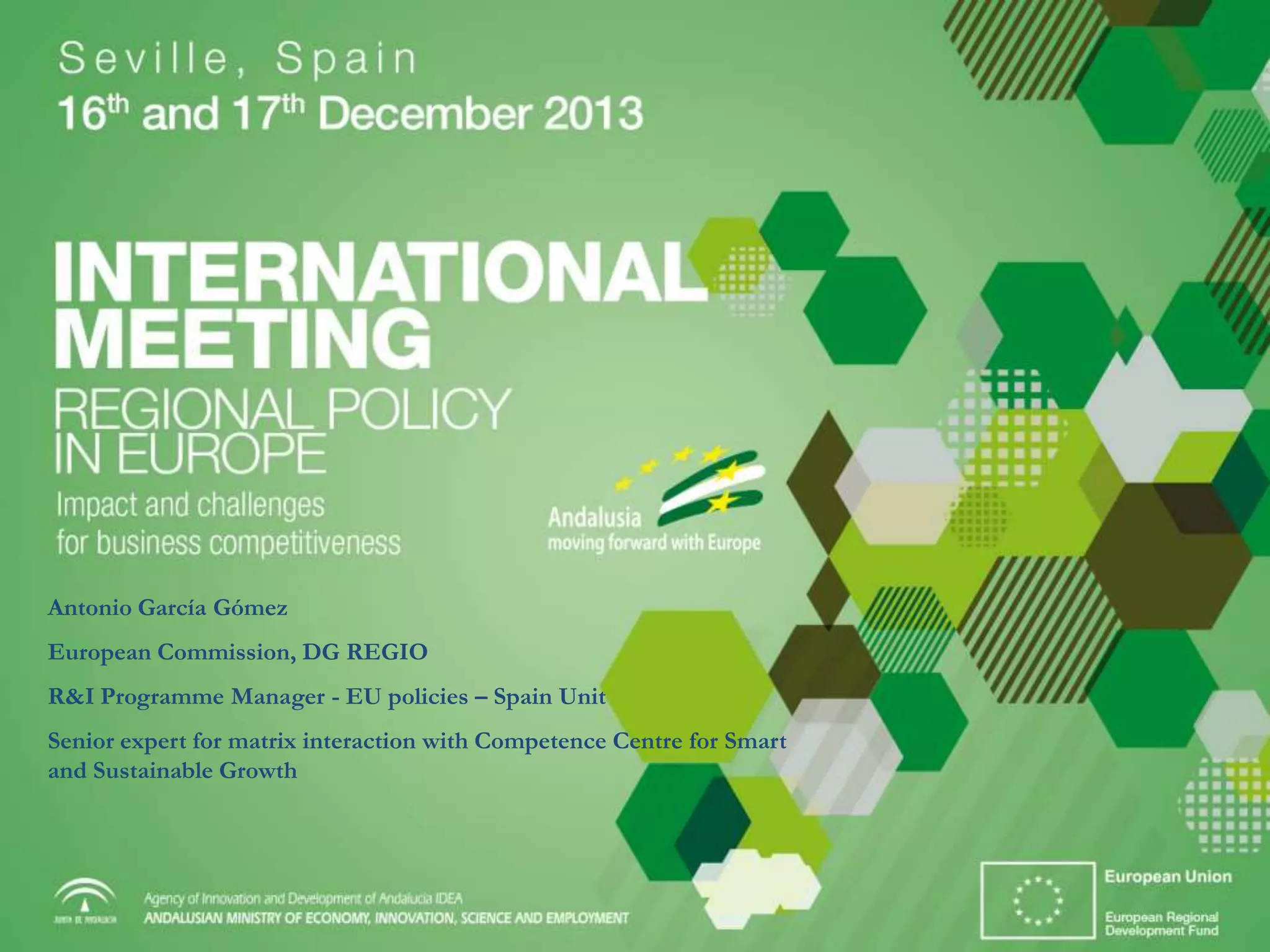 iMeeting: presentación de Antonio García Gómez, DG REGIO. Comisión ...